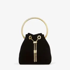 JIMMY CHOO Bon Bon Velvet Bag - Black