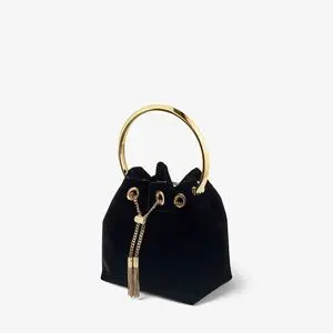 JIMMY CHOO Bon Bon Velvet Bag - Black