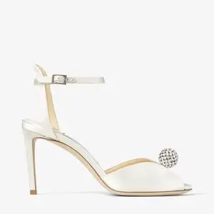 JIMMY CHOO Sacora 85 Crystal-embellished Sandals - Neutral