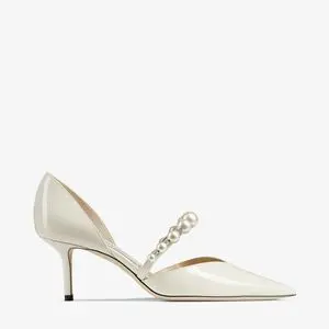 JIMMY CHOO Aurelie 65 Pointed Pumps - Latte/white