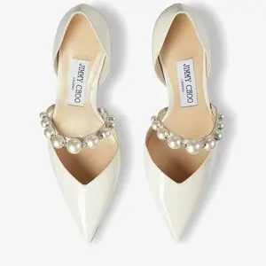 JIMMY CHOO Aurelie 65 Pointed Pumps - Latte/white
