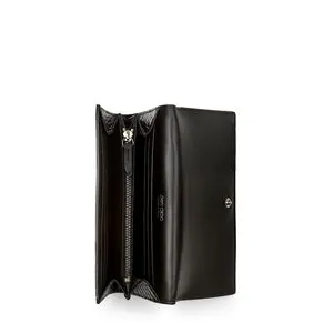 【美品】JIMMY CHOO MARTINA BLACK クリスタル 長財布 ジミーチュウ 長財布 財布 レディース マルティナ ブラック MARTINA