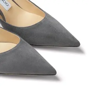 JIMMY CHOO Bing 65 Dusk Suede Mules With Crystal And Pearl Strap