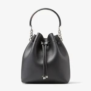 JIMMY CHOO Bon Bon Bucket Calf Leather Bag With Silver Metal Handle Multicolor