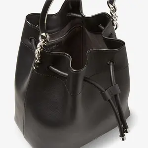 JIMMY CHOO Bon Bon Bucket Calf Leather Bag With Silver Metal Handle Multicolor