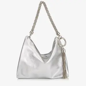 JIMMY CHOO Callie Metallic Leather Shoulder Bag