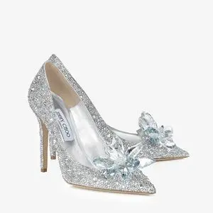 JIMMY CHOO Avril Crystal Covered Pointy Toe Pumps