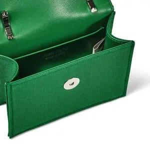 JIMMY CHOO Mini Paris Malachite Grosgrain Fabric Mini Bag With Crystal Buckle