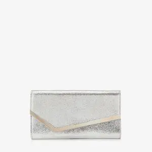 Jimmy Choo Emmie Silver Tone Clutches