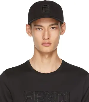 Fendi Fendi Black 'FF' Cap - F0qa1black