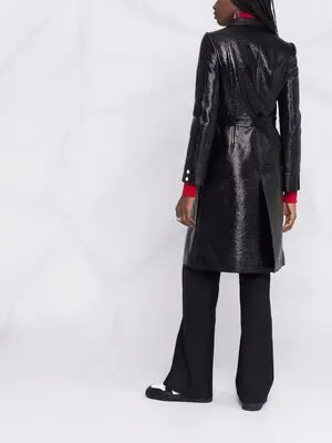 COURREGES Vinyl Trench Coat - Black