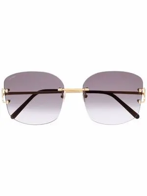 Cartier Cartier Eyewear C Décor Square-Frame Sunglasses Black