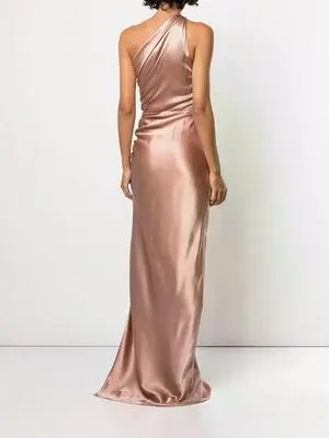 Michelle Mason One-shoulder Gown - Pink