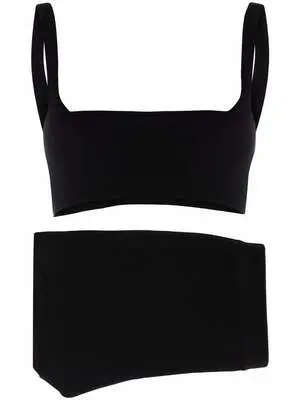Red Valentino Knitted Crop Top And Shorts Set
