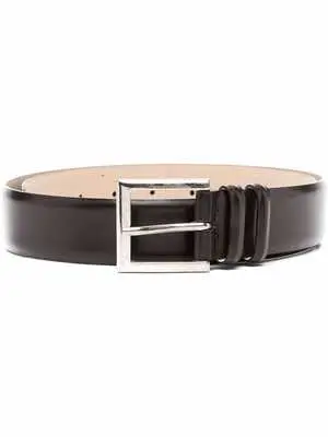 ORTIGNI Buckled Leather Belt - Brown