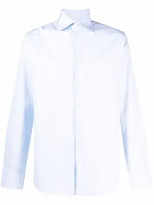 Canali Button-up Cotton Shirt - Blue