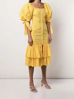 Caroline Constas Polka Dot-print Midi Dress