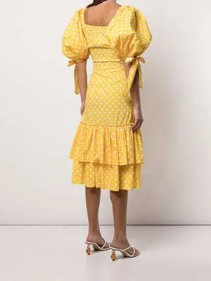 Caroline Constas Polka Dot-print Midi Dress