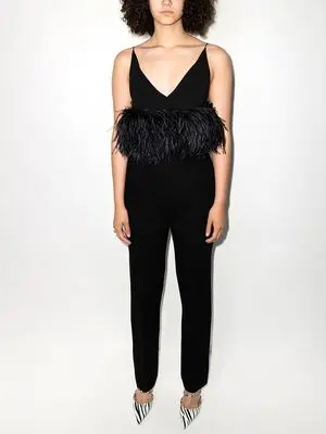 16Arlington Poppy Feather-embellished Top - Black
