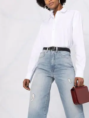 TOTEME Distressed Wide-leg Jeans
