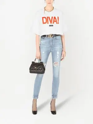 Dolce & Gabbana Audrey Distressed Skinny Jeans - Blue