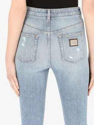 Dolce & Gabbana Audrey Distressed Skinny Jeans - Blue