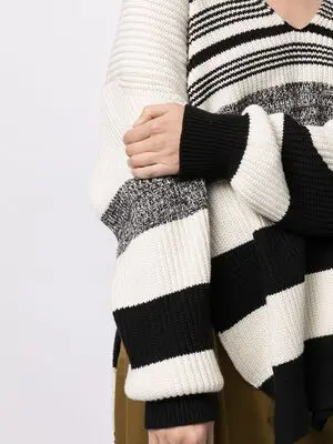 Proenza Schouler White Label Horizontal-stripe V-neck Jumper - White