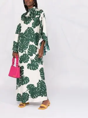 La DoubleJ Magnifico Foliage-print Silk Dress