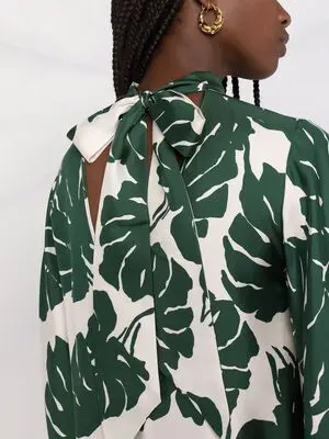 La DoubleJ Magnifico Foliage-print Silk Dress