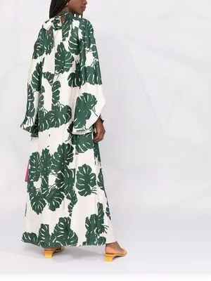 La DoubleJ Magnifico Foliage-print Silk Dress