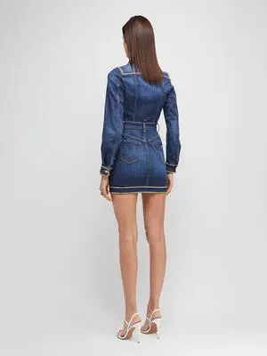 Dsquared2 Stretch Cotton Denim Mini Dress Denim