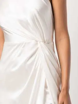 Michelle Mason Twist-knot Silk Dress - White