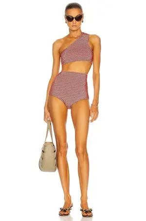 Bottega Veneta One Shoulder Bikini Set