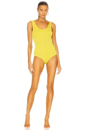 Bottega Veneta Crinkle One Piece Swimsuit - Acid