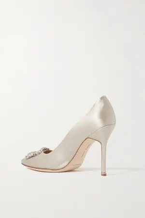 Manolo Blahnik Hangisi 105 Satin Pumps - Gray