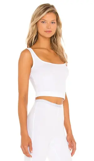 Calvin Klein Pure Ribbed Tank In White