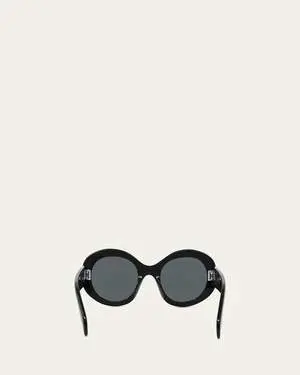 Celine Triomphe Oval Sunglasses - Black/gold