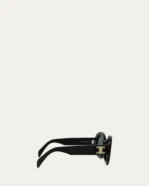 Celine Triomphe Oval Sunglasses - Black/gold