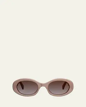 Celine Triomphe Oval Sunglasses Light Brown