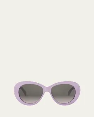 Celine Triomphe Oval Sunglasses Shiny Lilac Gradient Brown