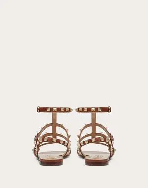 Valentino Garavani Valentino Garavani Rockstud Flat Sandal Saddle Brown