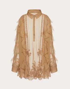 Valentino Garavani Valentino Chiffon Top Beige