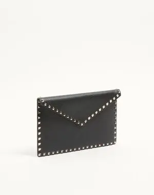 Valentino Garavani Rockstud Grainy Calfskin Envelope Pouch