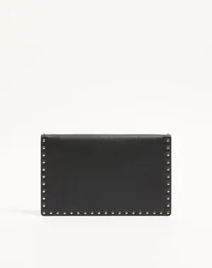 Valentino Garavani Rockstud Grainy Calfskin Envelope Pouch