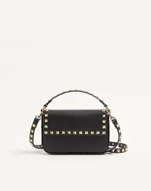 Valentino Garavani Rockstud Grainy Calfskin Pouch - Black