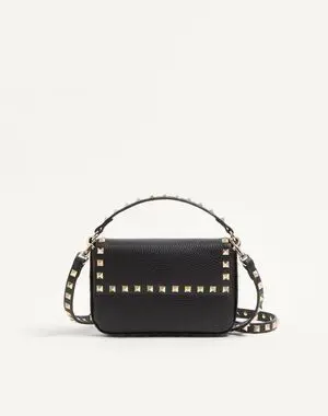 Valentino Garavani Rockstud Grainy Calfskin Pouch - Black