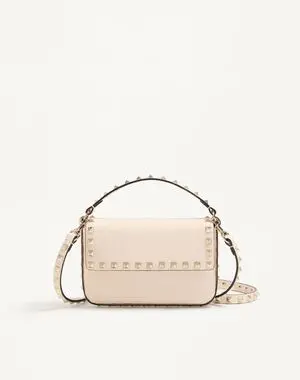 Valentino Garavani Rockstud Grainy Calfskin Pouch - Light Ivory