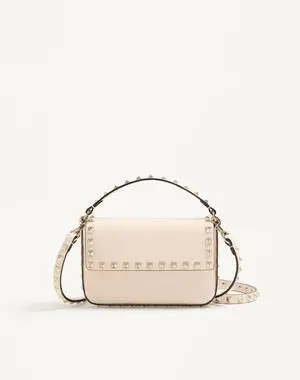Valentino Garavani Rockstud Grainy Calfskin Pouch - Light Ivory