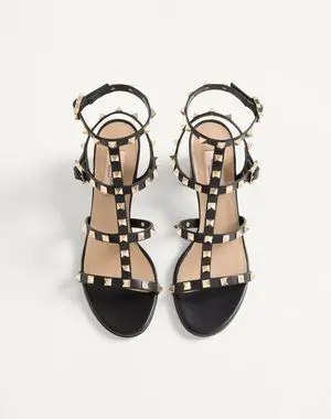 Valentino Garavani Rockstud 60 Mm Ankle Strap Sandals - Black