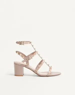 Valentino Garavani Valentino Garavani Rockstud 60 Mm Ankle Strap Sandals Poudre